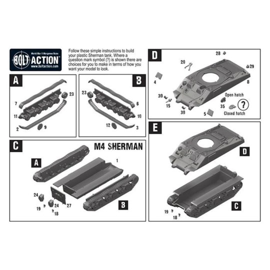 Bolt Action Model - M4 Sherman Medium Tank
